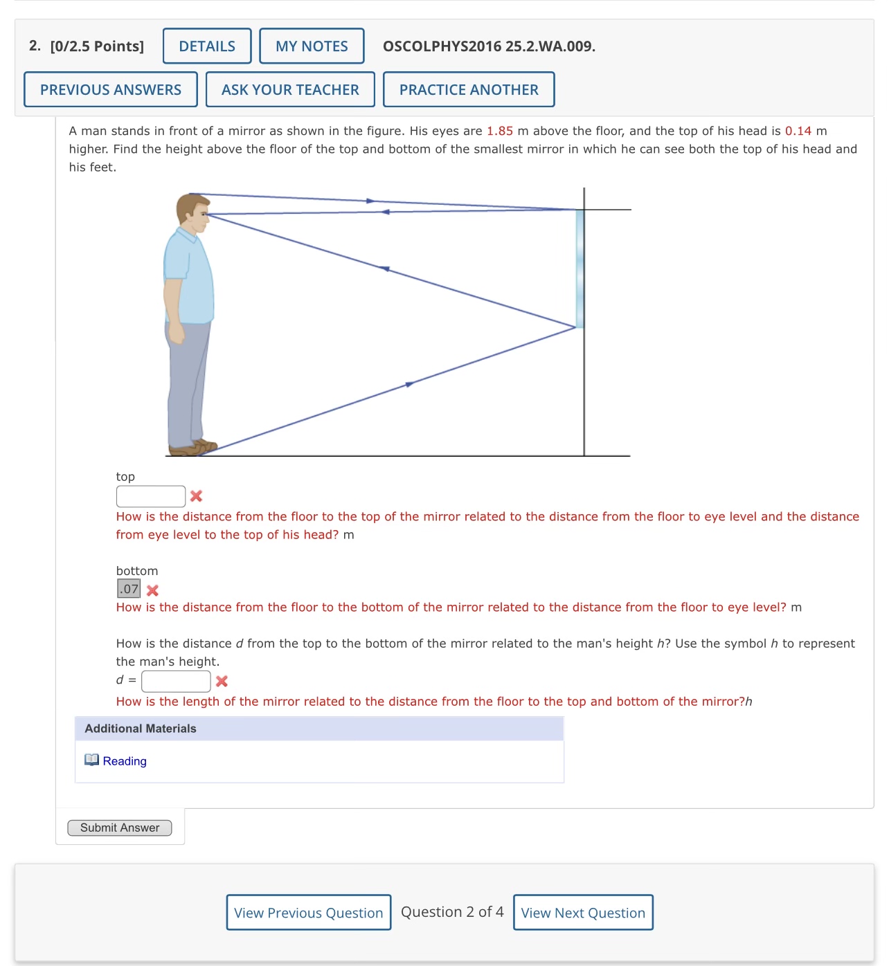 Solved [0/2.5 ﻿Points]OSCOLPHYS2016 25.2.WA.009.A man stands | Chegg.com
