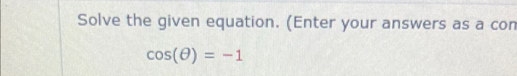 Solved Solve the given equation. (Enter your answers as a | Chegg.com