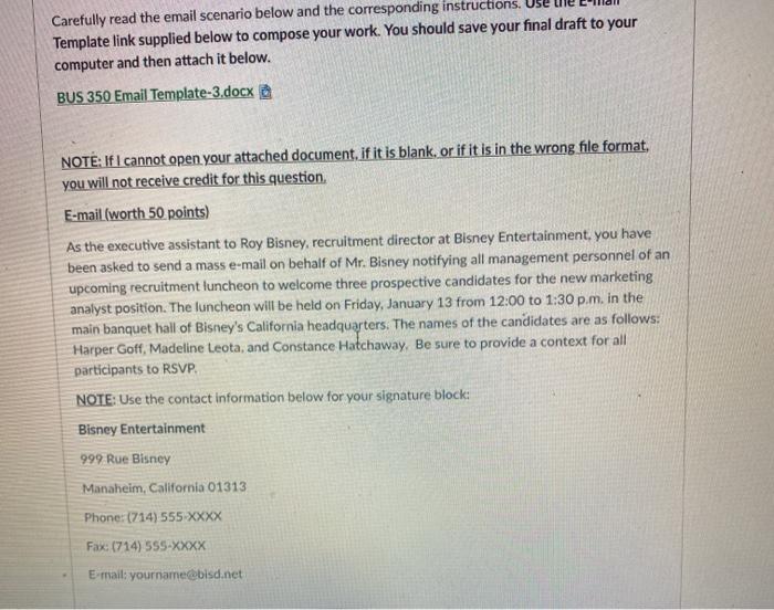 Solved Carefully read the email scenario below and the | Chegg.com
