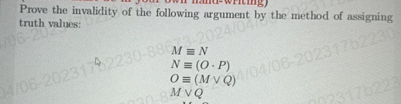 Prove the invalidity of the following argument by the | Chegg.com