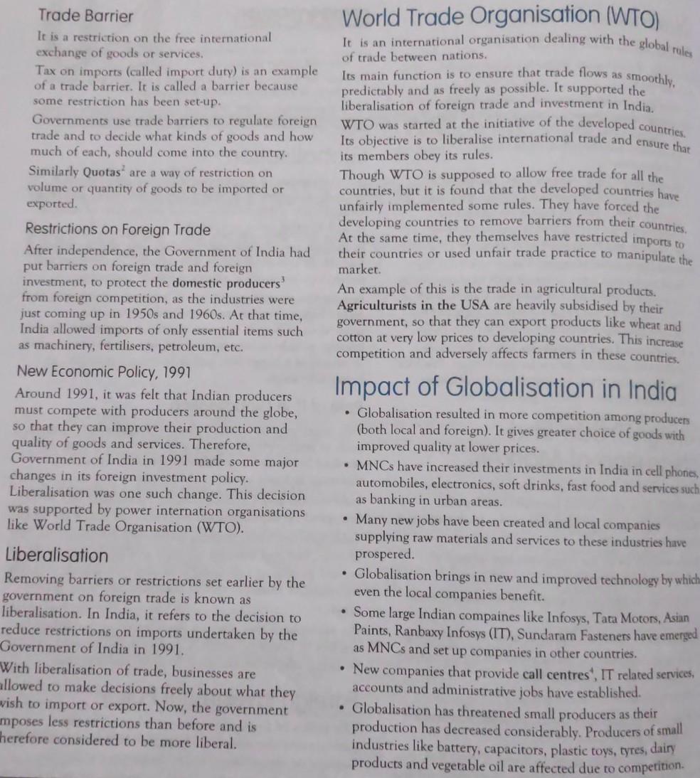 Solved INTERLINKING PRODUCTION ACROSS COUNTRIES In general, | Chegg.com