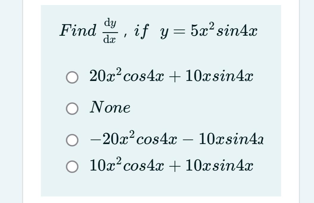 Solved Find dy(d)x, ﻿if | Chegg.com