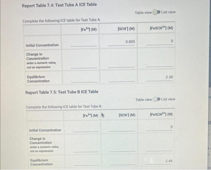 Table view D List view nno. and nalmulation af | Chegg.com