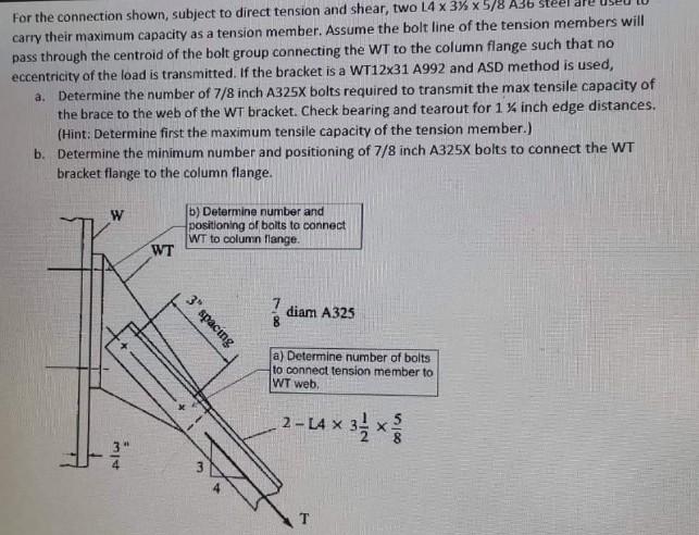 Solved For the connection shown, subject to direct tension | Chegg.com