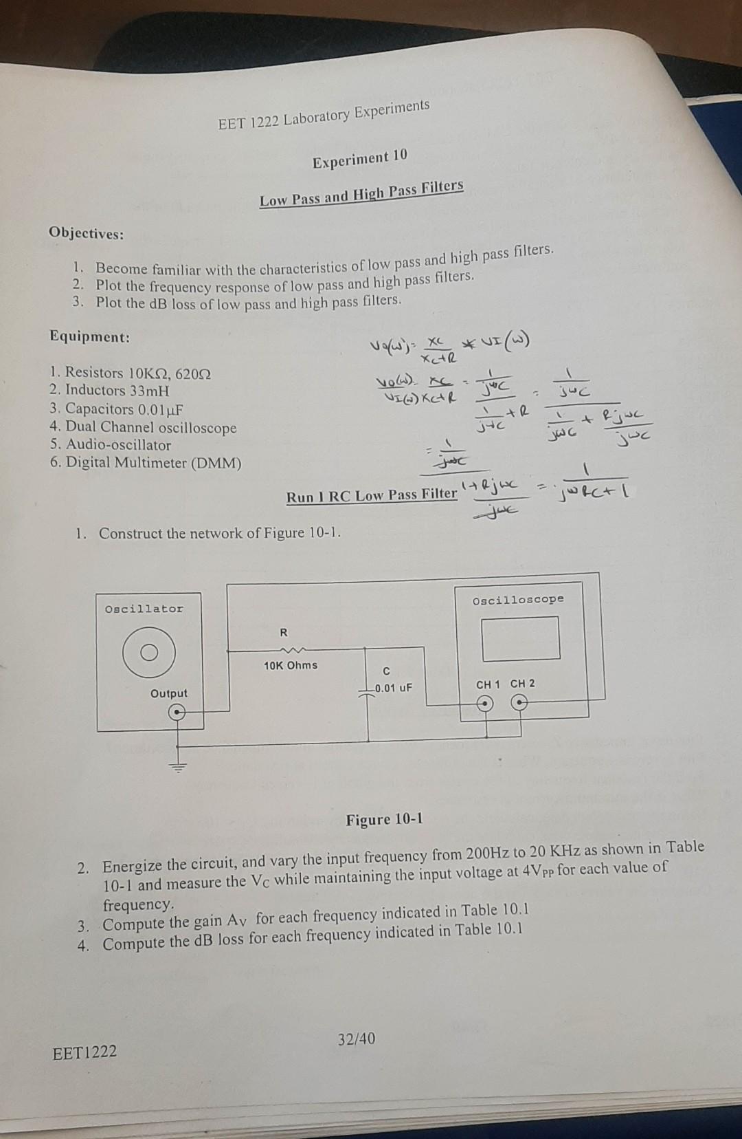 Solved Objectives: 1. Become familiar with the | Chegg.com