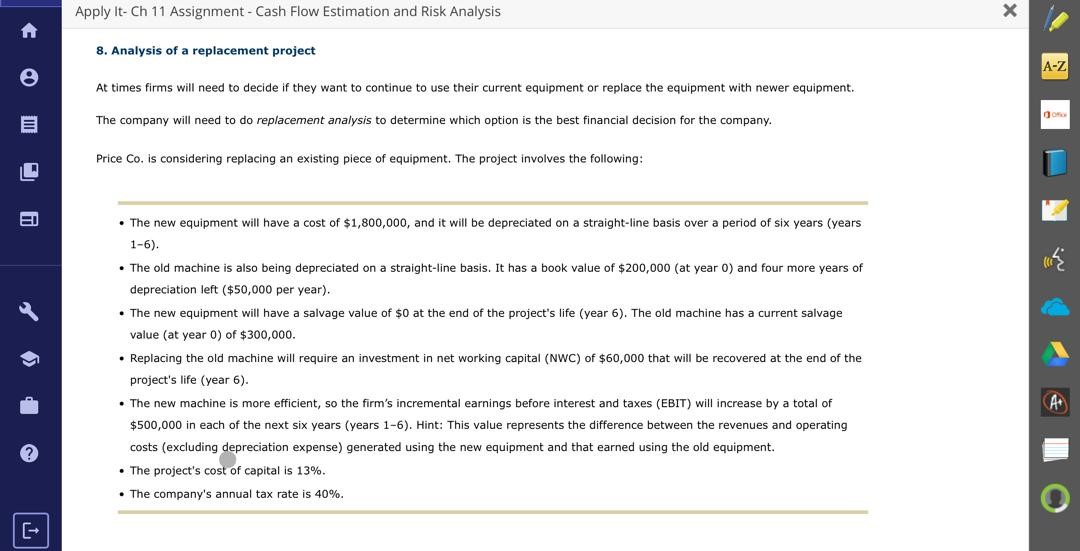 Solved Analysis of ﻿a replacement projectAt ﻿times firms | Chegg.com