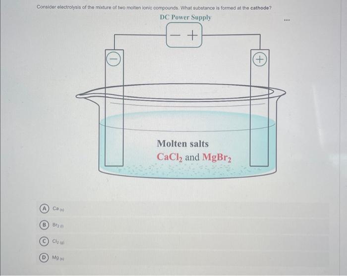 Solved Consider electrolysis of the mixture of two molten | Chegg.com