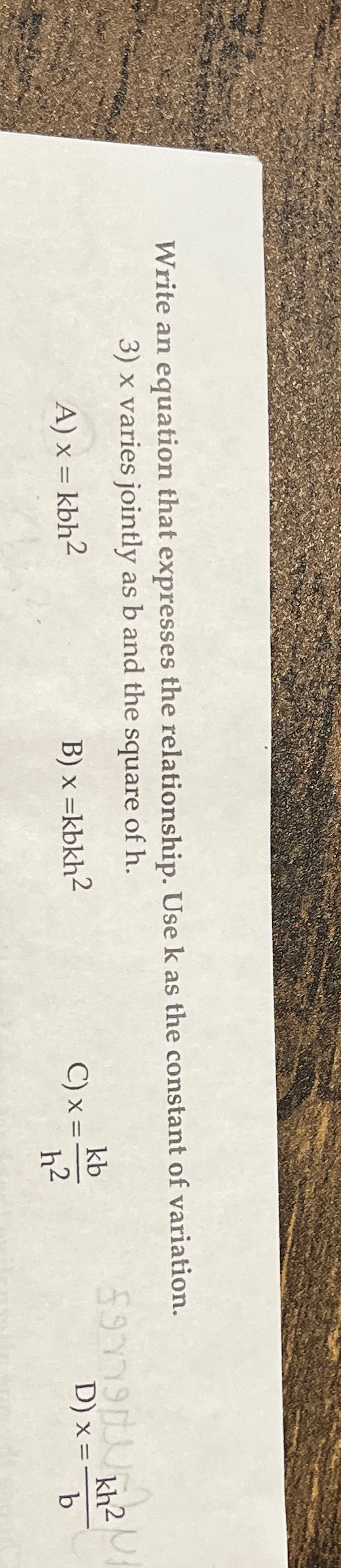 Solved Write An Equation That Expresses The Relationship