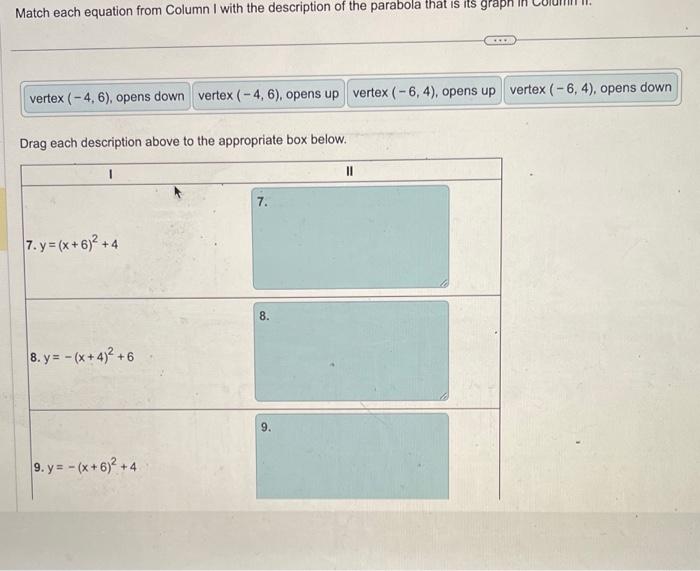 Solved Drag each description above to the appropriate box | Chegg.com