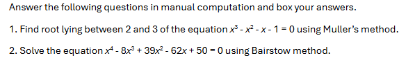 Solved Answer the following questions in manual computation | Chegg.com