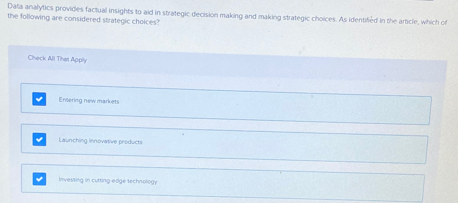 Solved Data analytics provides factual insights to aid in | Chegg.com