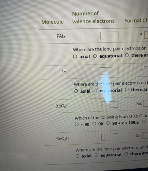 Solved Where dire ithe Ione pair clectrons en the central | Chegg.com