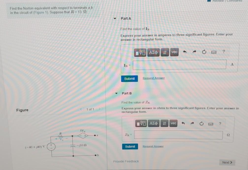 Solved Review Constants Find the Norton equivalent with | Chegg.com