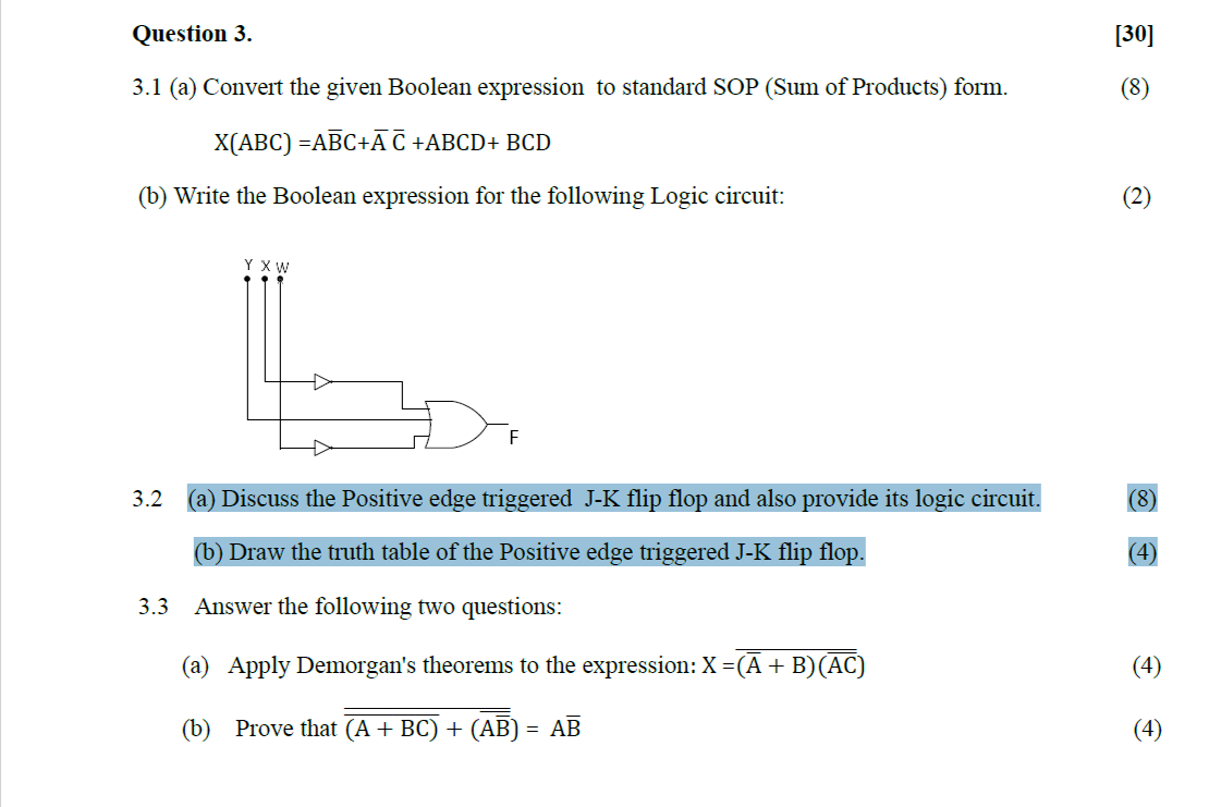 Solved Question 3.3.1 (a) ﻿Convert the given Boolean | Chegg.com