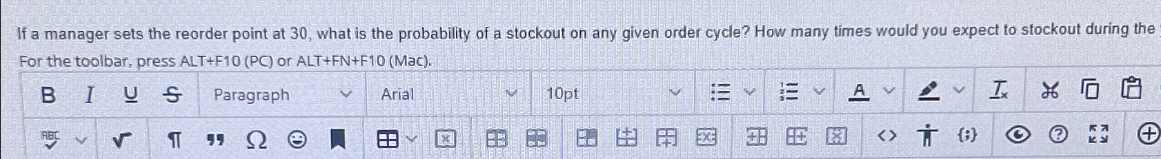 Solved If a manager sets the reorder point at 30, ﻿what is | Chegg.com