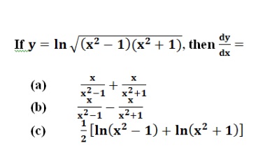 Solved If y=ln(x2-1)(x2+1)2, ﻿then | Chegg.com
