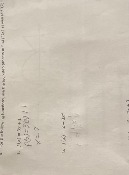 Solved For the following functions, use the four-step | Chegg.com