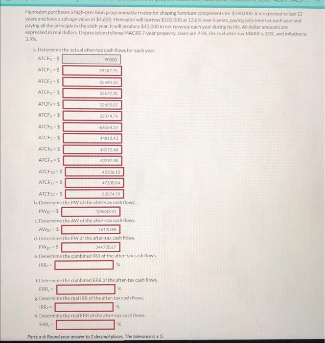 Solved Henredon purchases a high-precision programmable | Chegg.com