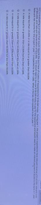 Solved XYZ is evaluating a project that would require the | Chegg.com