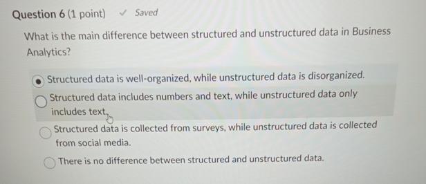 Solved Question 6 (1 ﻿point) ﻿SavedWhat is the main | Chegg.com