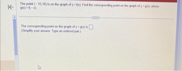 Solved The point (−15,18) is on the graph of y=f(x). Find | Chegg.com