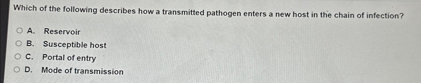 Solved Which of the following describes how a transmitted | Chegg.com