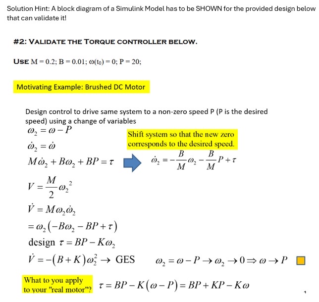 Solved Solution Hint: A block diagram of a Simulink Model | Chegg.com