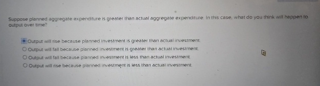 Solved Suppose Planned Aggregate Expenditure Is Greater Than