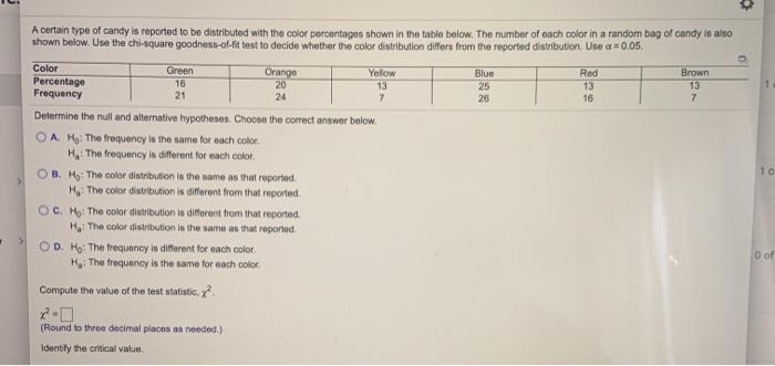 Solved A certain type of candy is reported to be distributed | Chegg.com