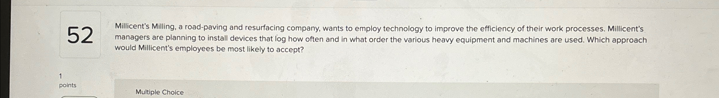 Solved 52Millicent's Milling, a road-paving and resurfacing | Chegg.com