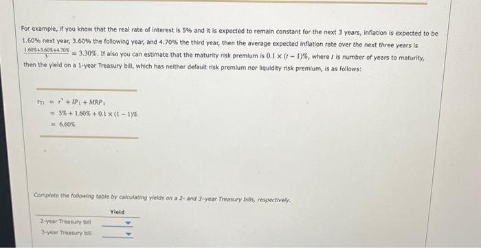 Solved For example, if you know that the real rate of | Chegg.com