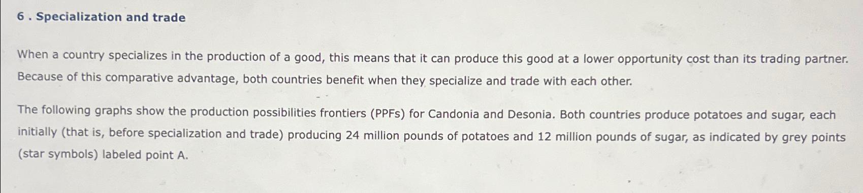 Solved Specialization and tradeWhen a country specializes in | Chegg.com
