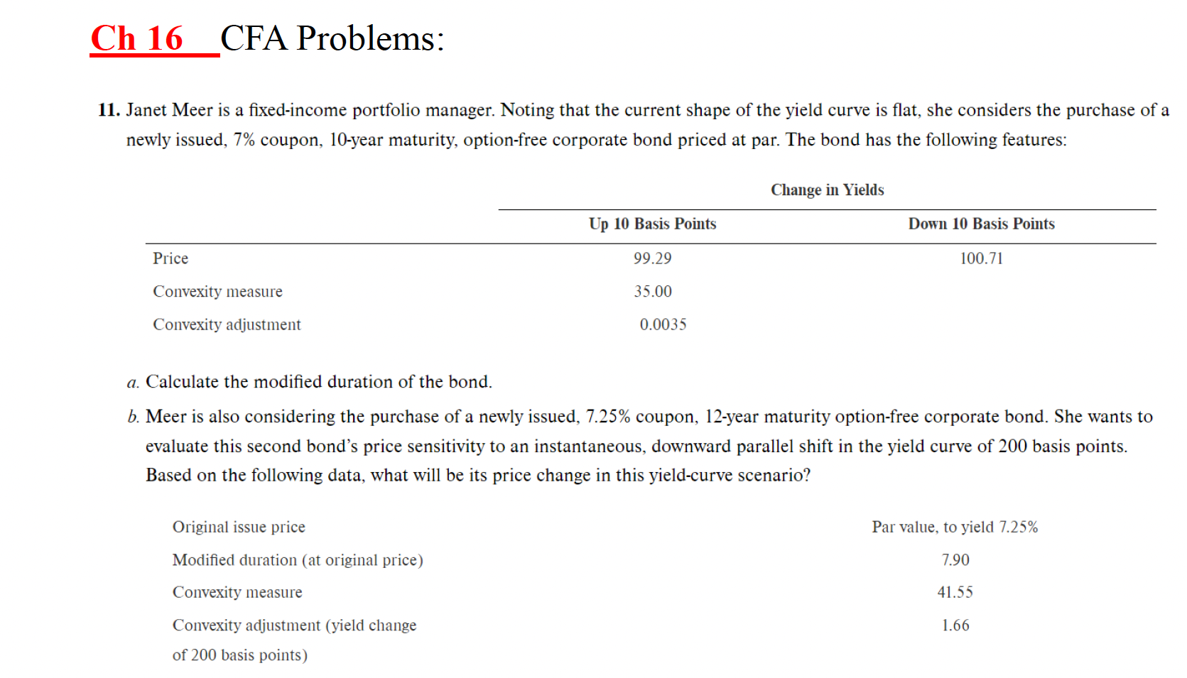 Ch 16 ﻿CFA Problems:Janet Meer is a fixed-income | Chegg.com