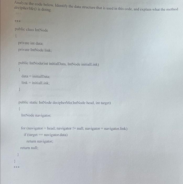 Solved Analyze the code below. Identify the data structure | Chegg.com