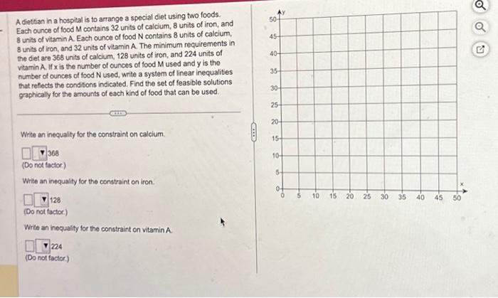 Solved A diettian in a hospital is to arrange a special diet | Chegg.com