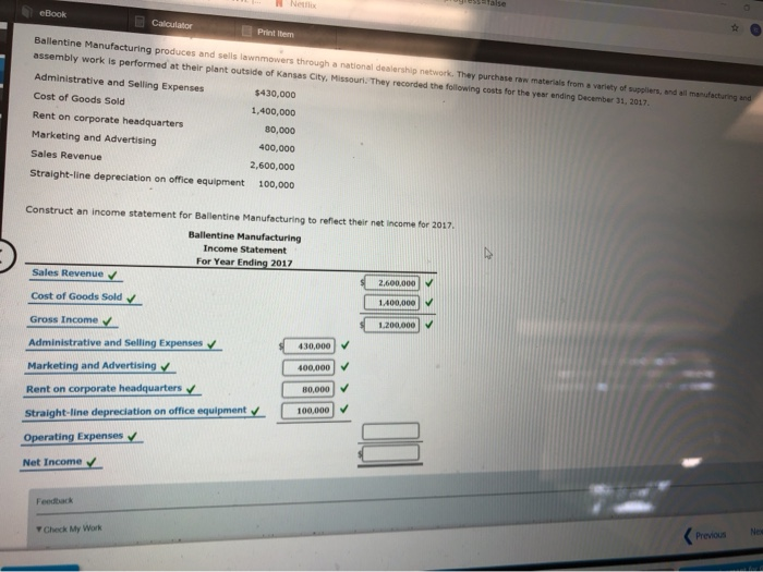 Solved eBook Calculator Print Item Ballentine Manufacturing | Chegg.com