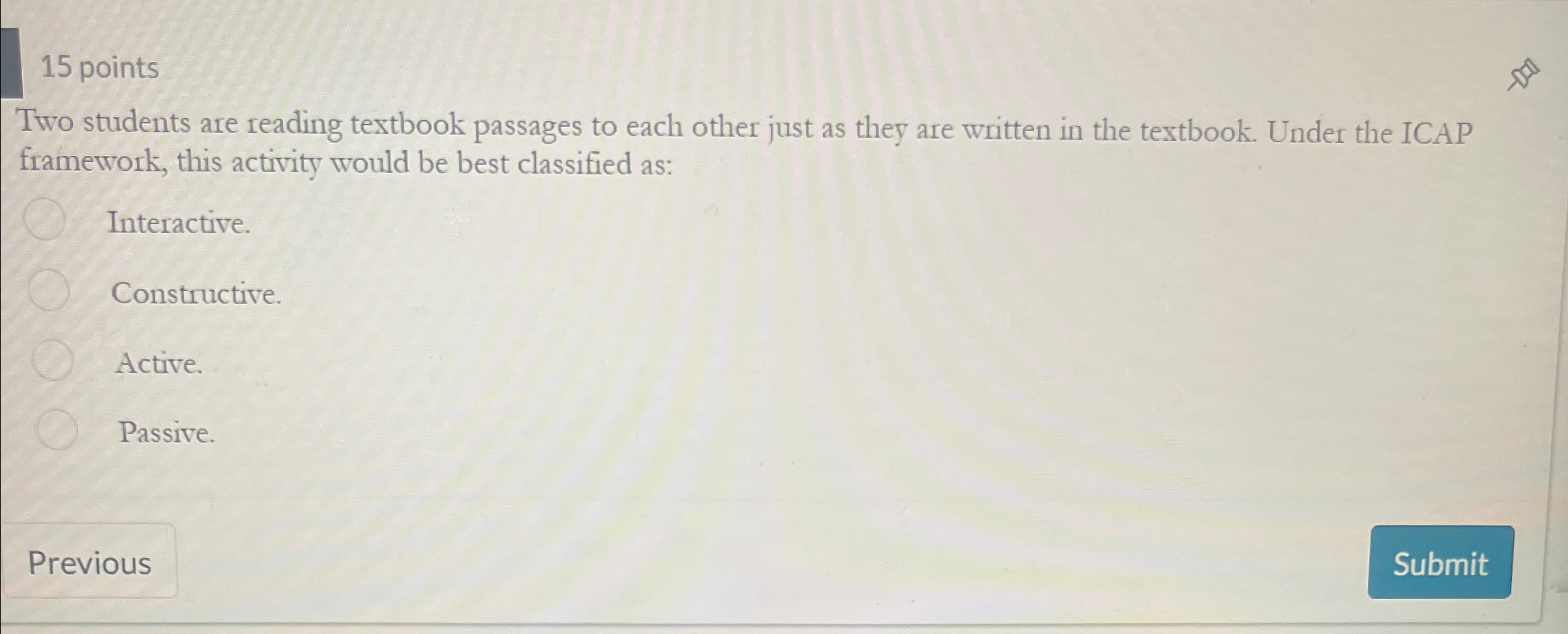 Solved 15 ﻿pointsTwo students are reading textbook passages | Chegg.com