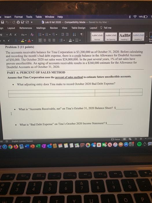 Solved Styl Insert Format Tools Table Window Help 14%D BUDED | Chegg.com