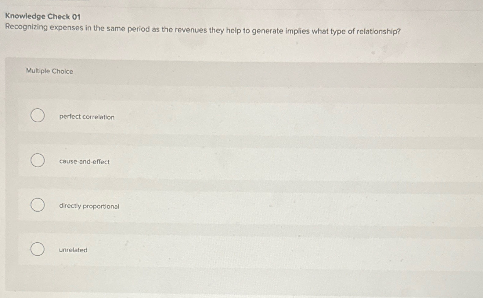 Solved Knowledge Check 01Recognizing expenses in the same | Chegg.com