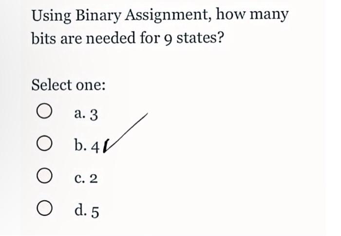 Solved Using Binary Assignment, how many bits are needed for | Chegg.com