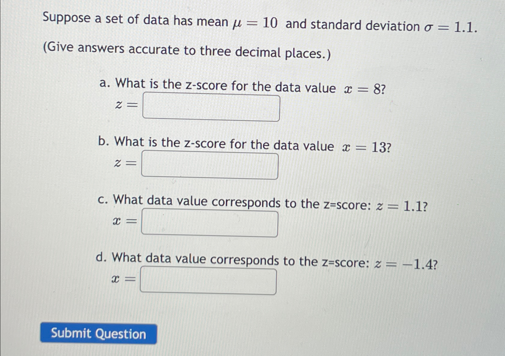 Solved Suppose a set of data has mean \\\\mu =10 and | Chegg.com
