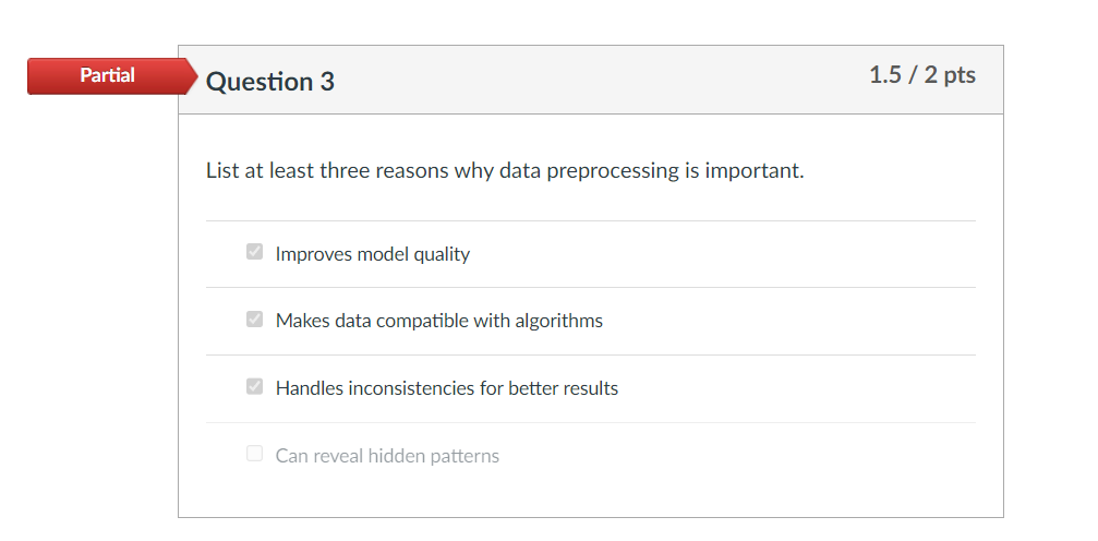 Solved Question 3List at least three reasons why data | Chegg.com