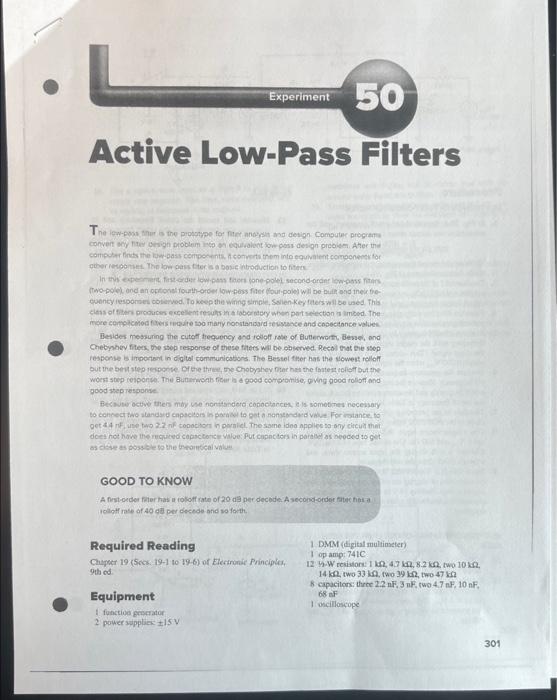 Besider messuring the cutof trequency and roloff rate | Chegg.com