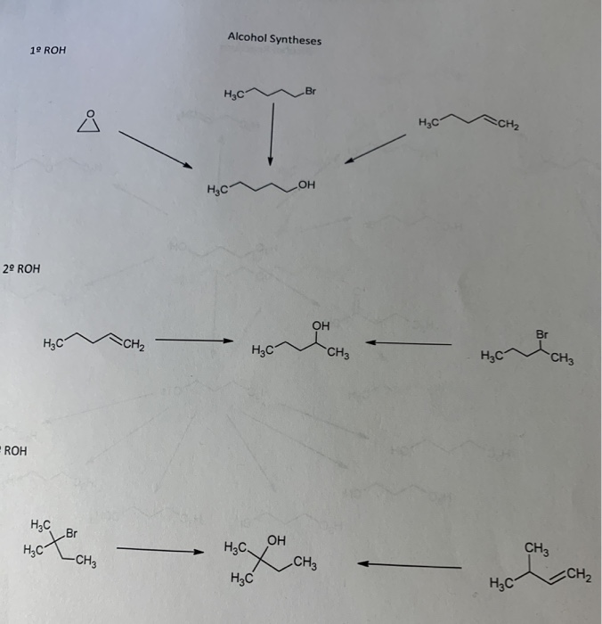 Solved Alcohol Syntheses 19 ROH Br нэс д нус =CH₂ ОН нус 29 | Chegg.com