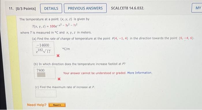 Solved 11. [0/3 Points] DETAILS PREVIOUS ANSWERS SCALCET8 | Chegg.com