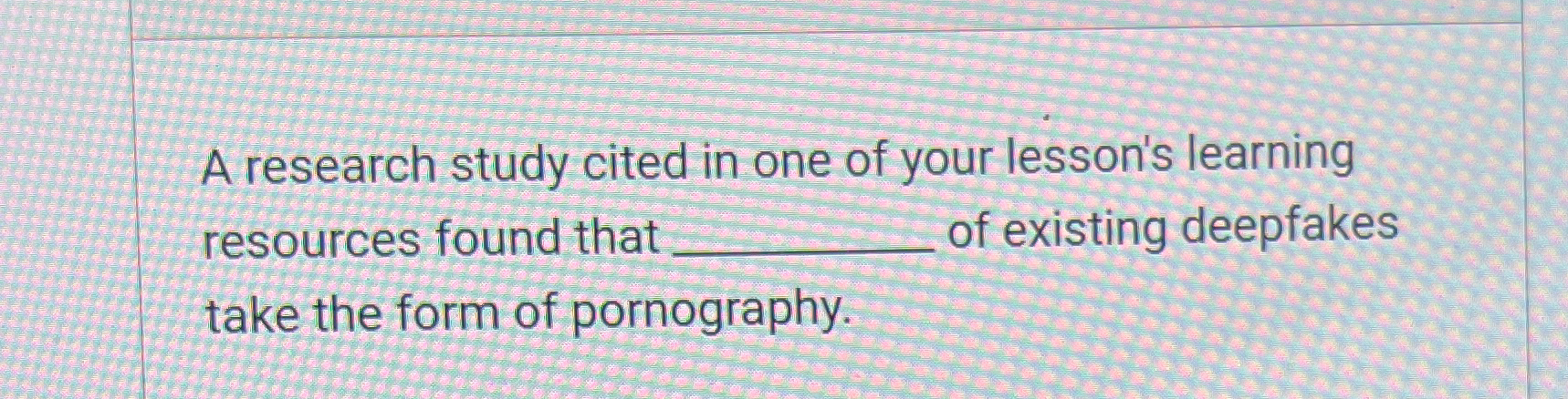 Solved A research study cited in one of your lesson's | Chegg.com