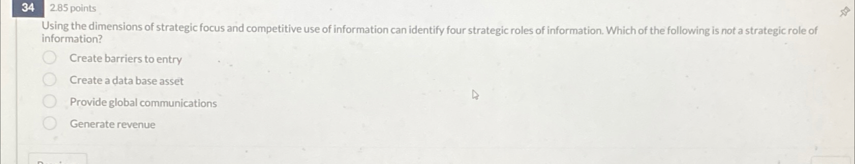 Solved 342.85 ﻿pointsUsing the dimensions of strategic focus | Chegg.com