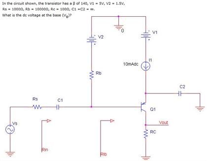 Solved In the Circuit shown, the transistor has a beta of | Chegg.com