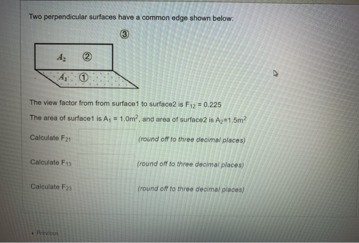 Solved Two perpendicular surfaces have a common edge shown | Chegg.com