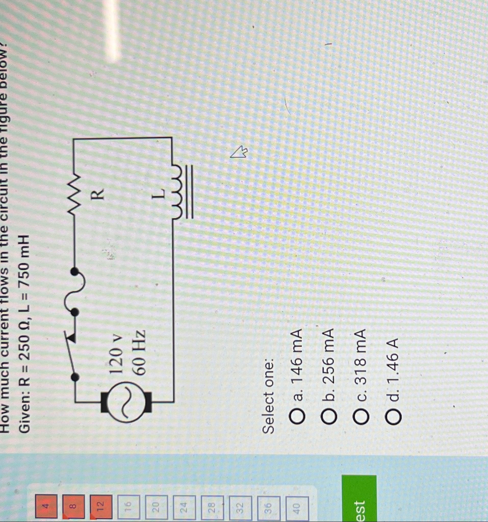 Solved How much current flows in the circuit in the rigure | Chegg.com